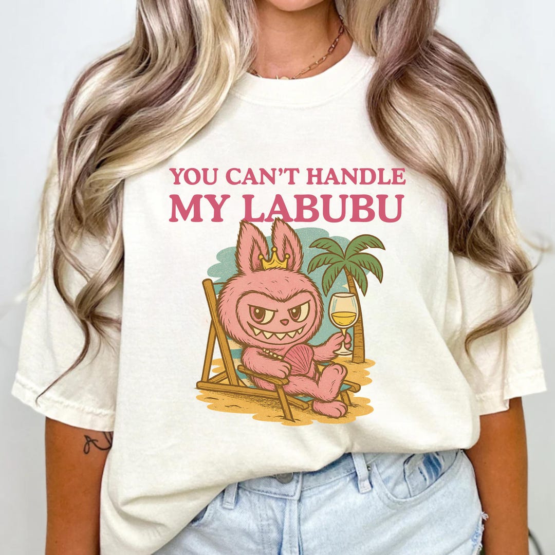 Wine Not Labubu Comfort Colors T-shirt: Funny Cartoon Monster Tee - Etsy