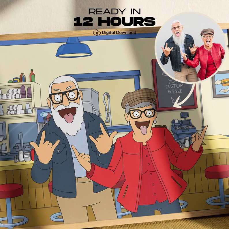 Custom Bob's Burgers Portrait: Personalized Cartoon Family Illustration ...