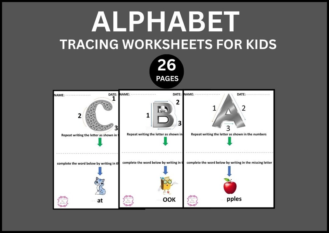 Alphabet Tracing Worksheets for Kids | Handwriting Practice Printable ...