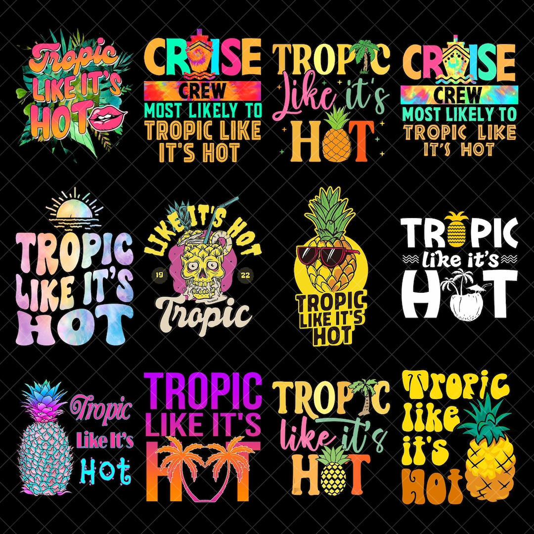 Tropic Like It's Hot Summer Png Bundle, Sublimation Design, Summer Png ...