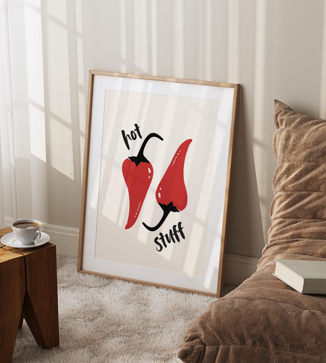 Hot Stuff Chilli Poster: Abstract Red Kitchen Art (digital Download) - Etsy