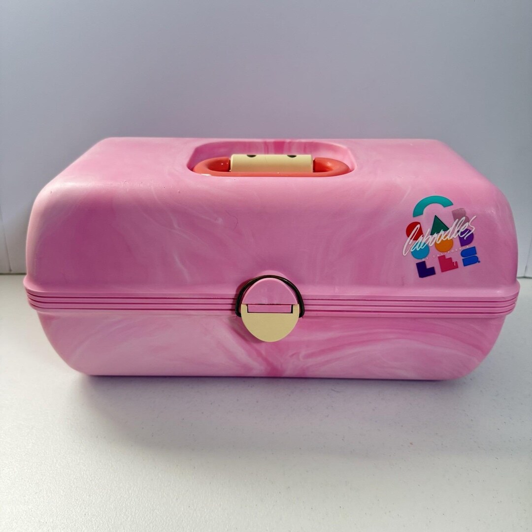 VTG Caboodles California Organizer Large 3 Tier W Tray & Mirror Pink ...
