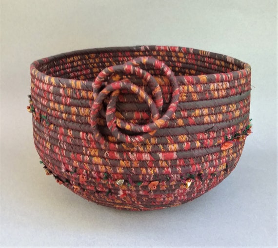 Thai Silk Basket Coiled Basket | Etsy