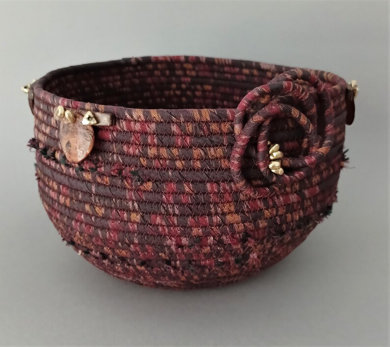 Thai Silk Basket, Coiled Basket - Etsy