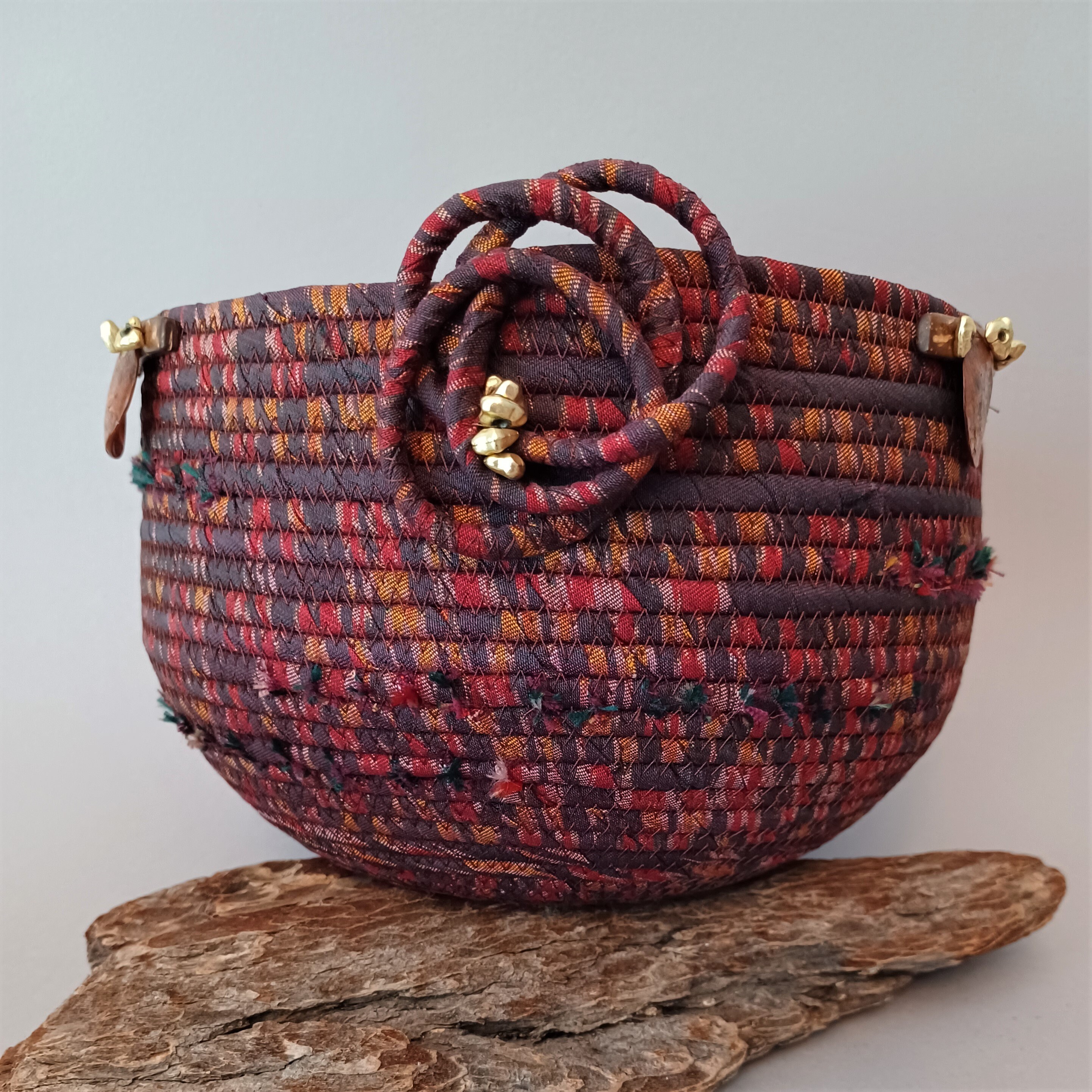Thai Silk Basket, Coiled Basket - Etsy