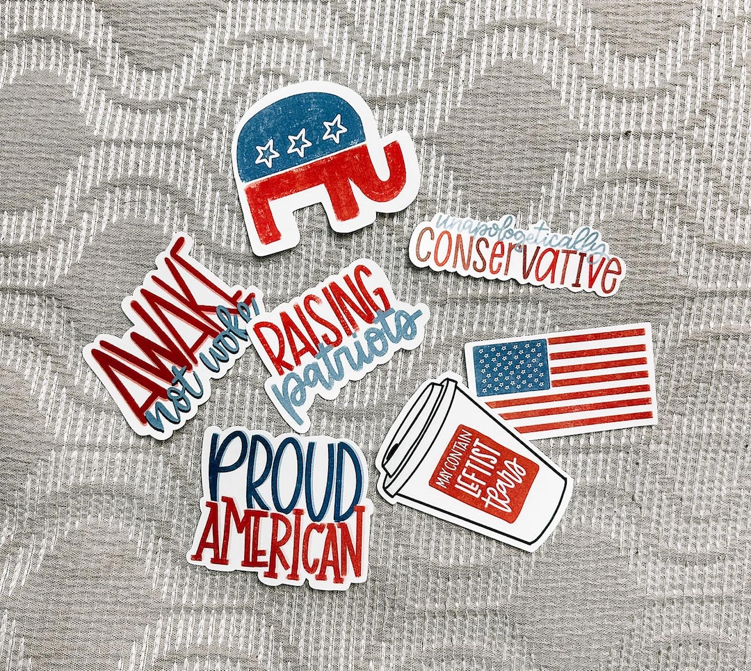 Conservative Sticker Set: Republican Decal Bundle - Waterproof Vinyl - Etsy