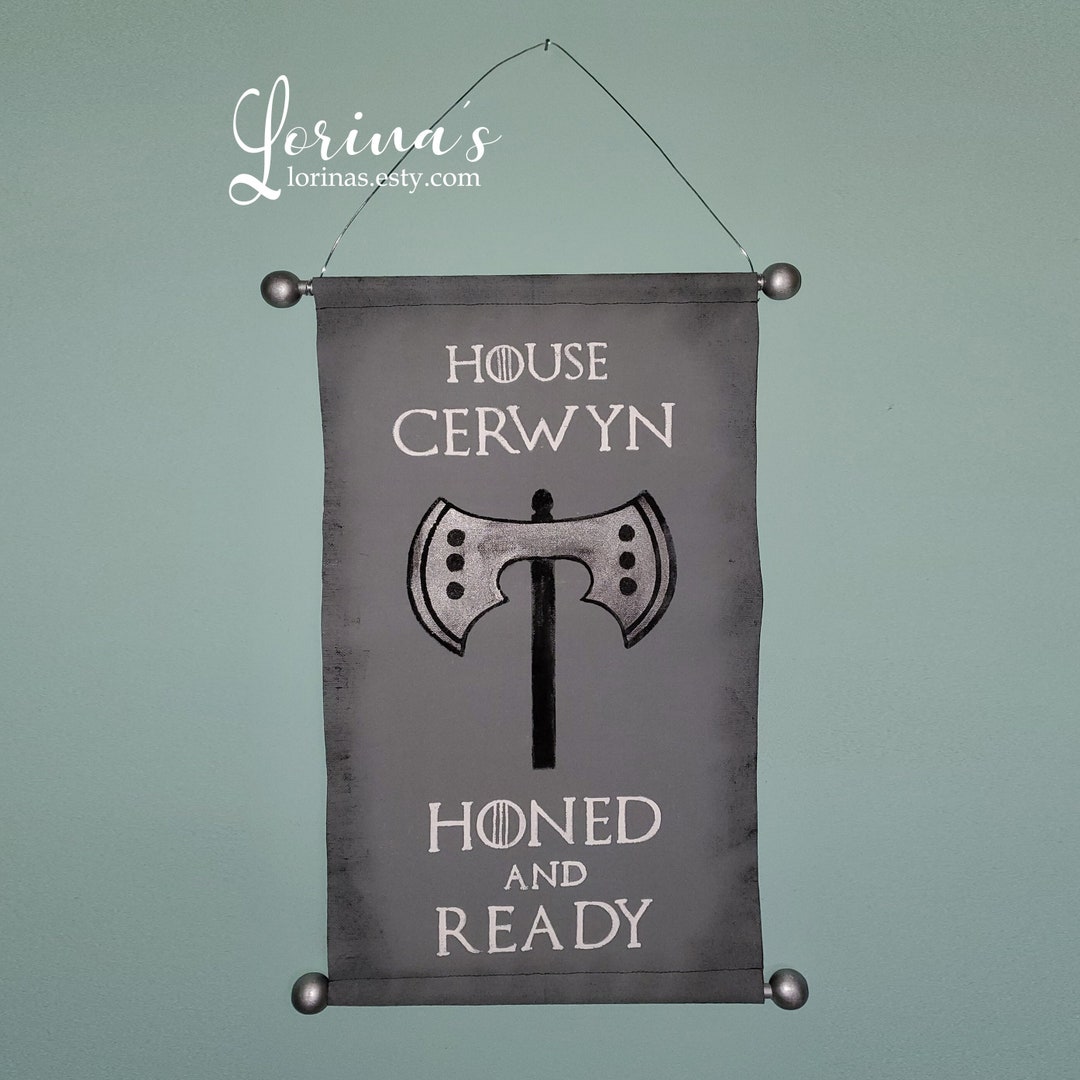 Hand Painted house Cerwyn Canvas Banner Game of Thrones Style - Etsy