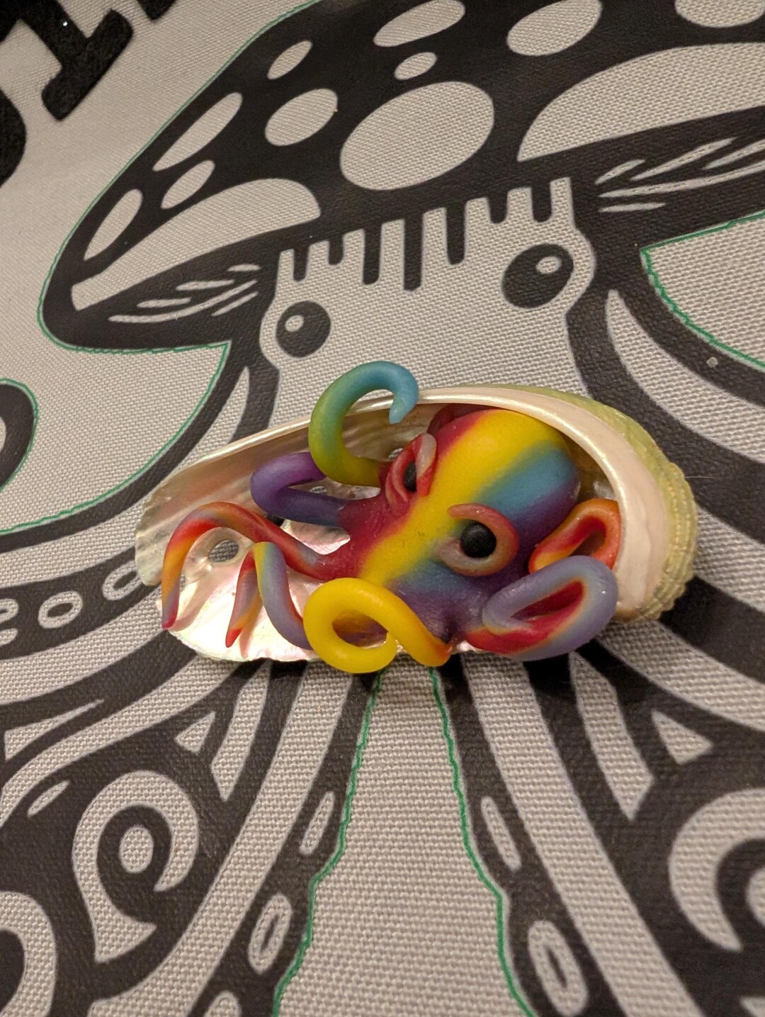 Rainbow Translucent Polymer Clay Display Octopus - Etsy