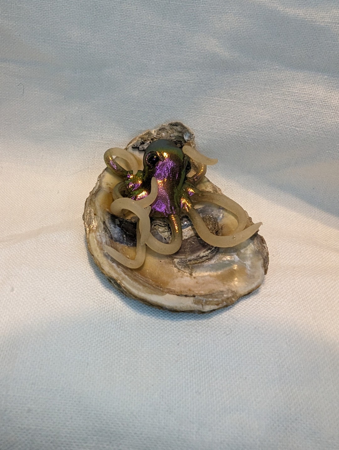 Purple and Gold Duochrome Polymer Clay Display Octopus - Etsy