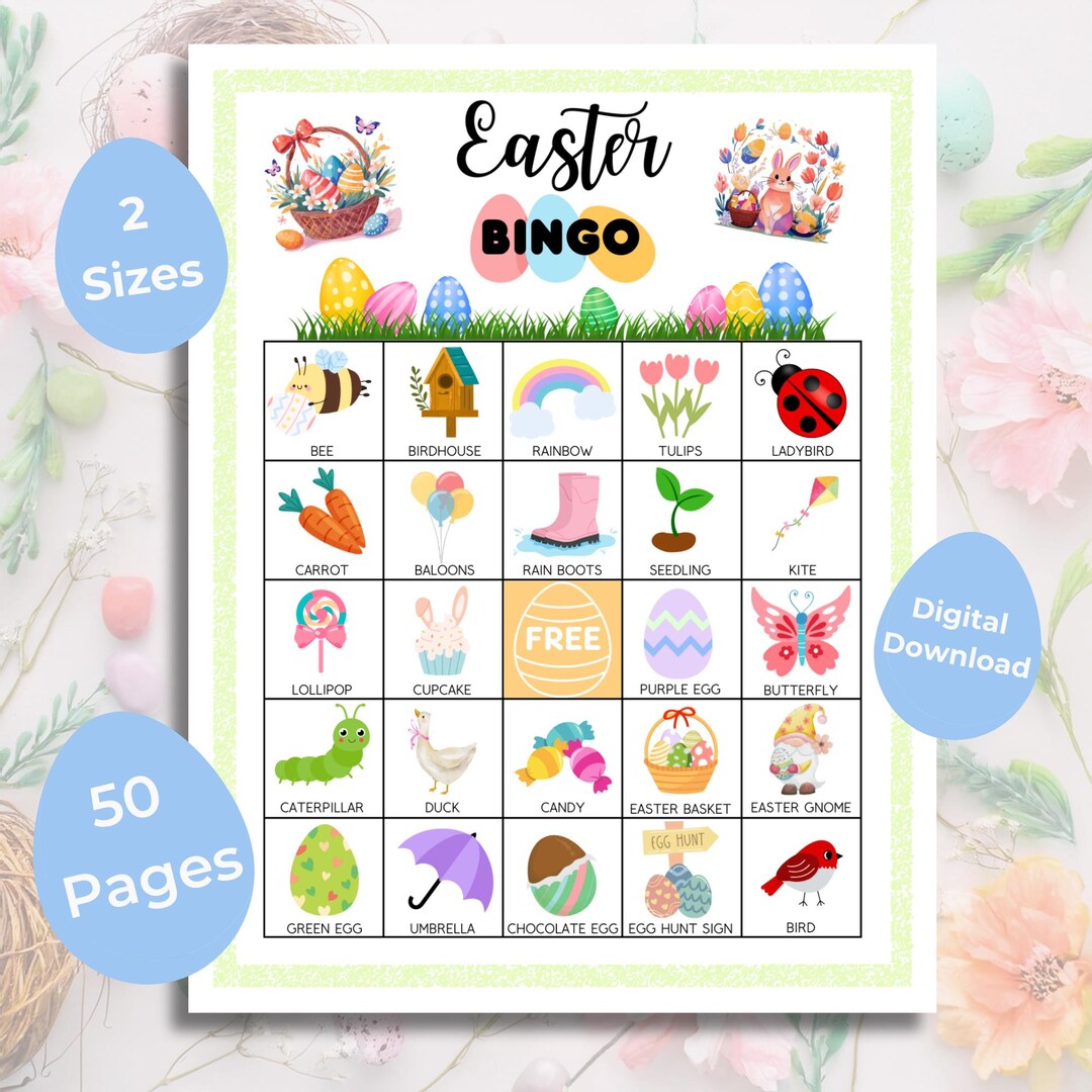Easter Bingo Game Printable | 30 Unique Cards | Fun Easter Activity for ...