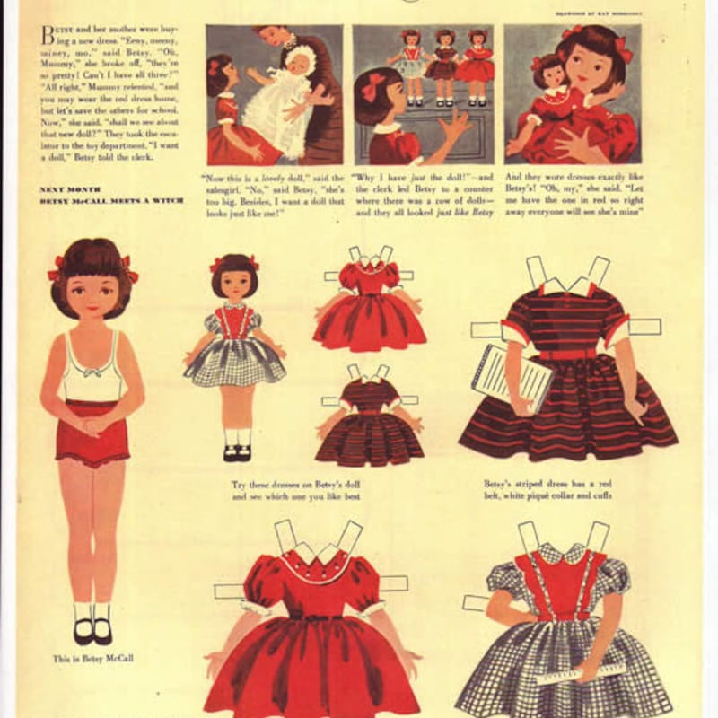 Mccalls Betsy Paper Doll - Etsy