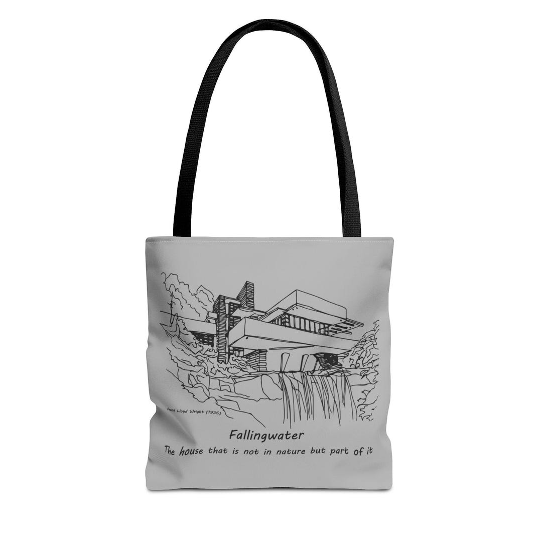 Fallingwater Sketch Tote Bag: Frank Lloyd Wright Architecture Art - Etsy