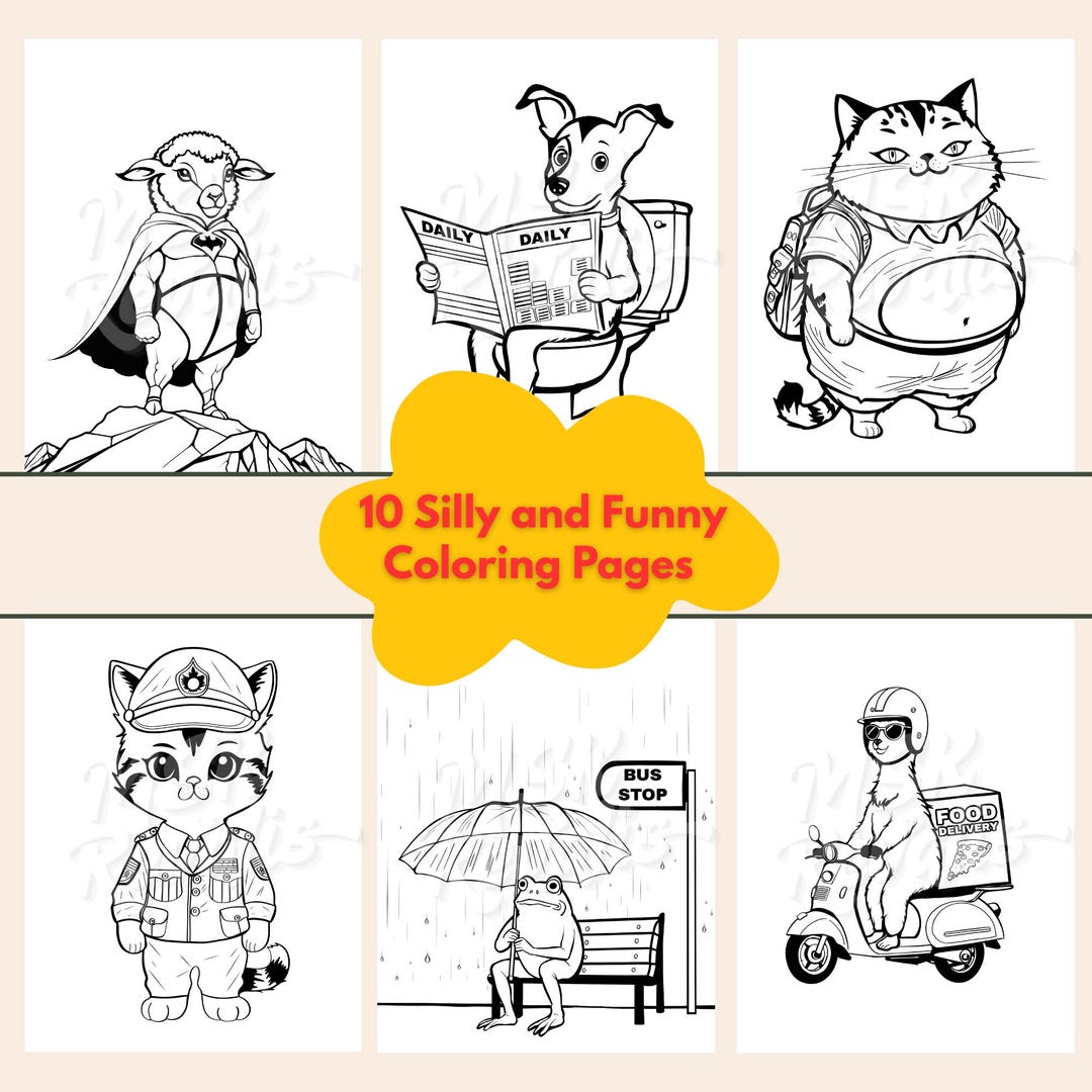 Funny Animals Coloring Pages | Silly and Weird Animal Scenes ...