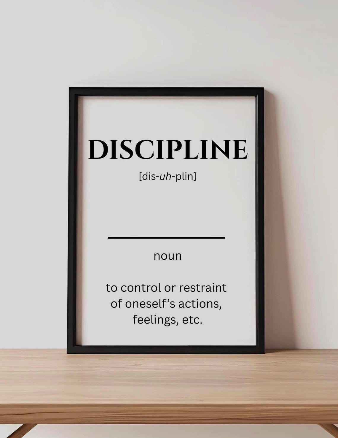 Discipline Definition Print – Minimalist Office Decor (digital Download ...