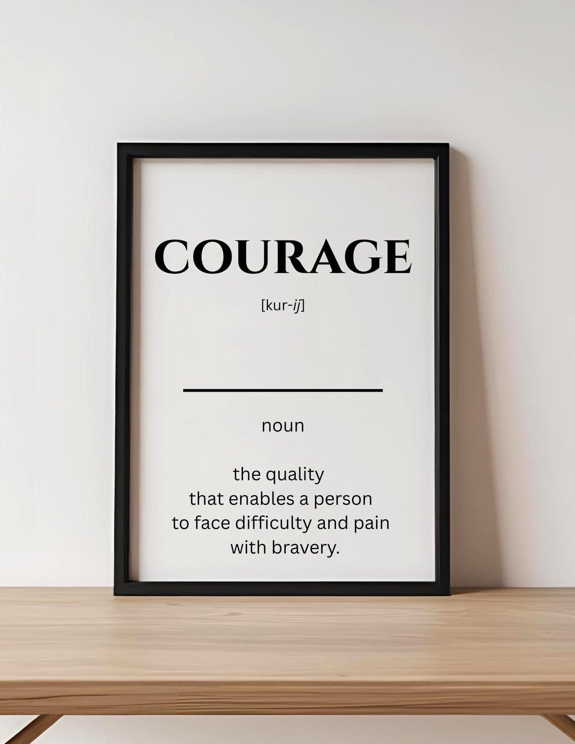 Courage Definition Print – Motivational Wall Art (digital Download ...