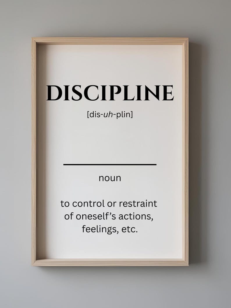 Discipline Definition Print – Minimalist Office Decor (digital Download ...