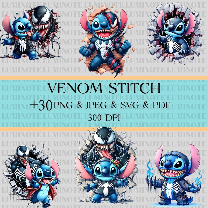 Venom Stitch Svg Bundle, 34 Stitch Design, Marvel Svg, Stitch Svg ...