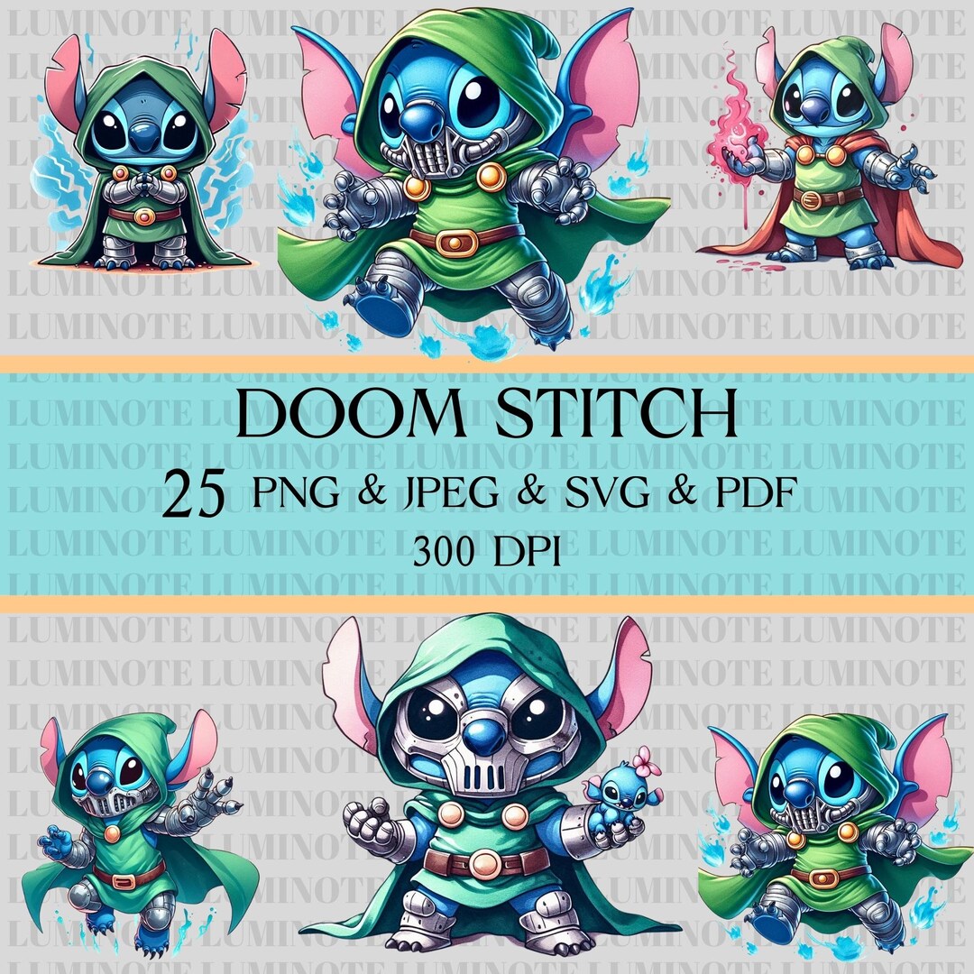 Doom Stitch Svg Bundle, 25 Stitch Design, Marvel Svg, Stitch Svg ...