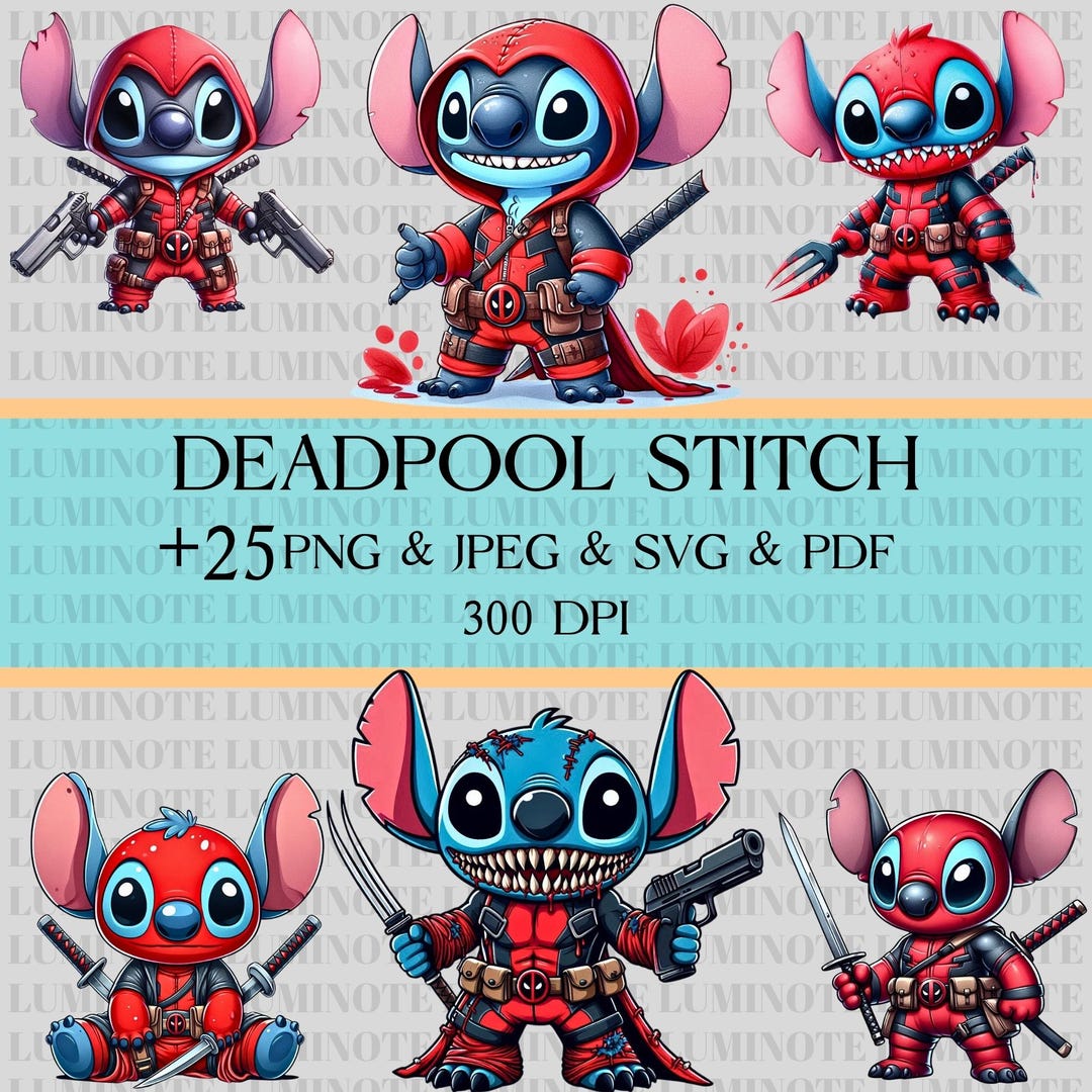Deadpool Stitch Svg Bundle, 27 Stitch Design, Marvel Svg, Stitch Svg ...