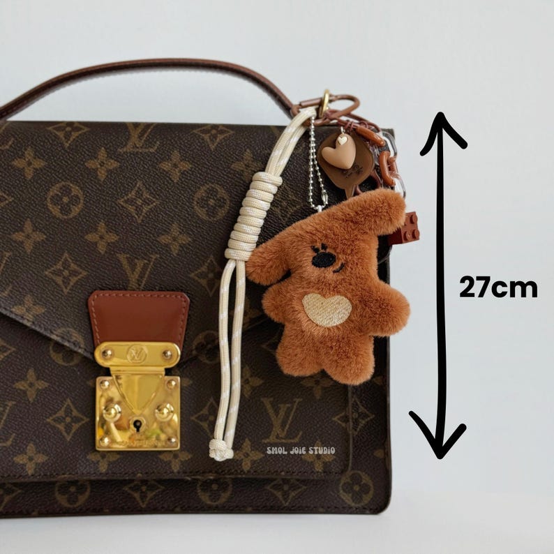 Teddy Bear Plush Keychain Bag Charm – Braided Paracord Bag Accessory ...