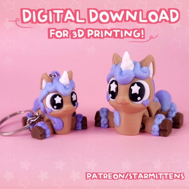 3D Printing Flexi Unicorn STL & 3MF Files (digital Download) - Etsy