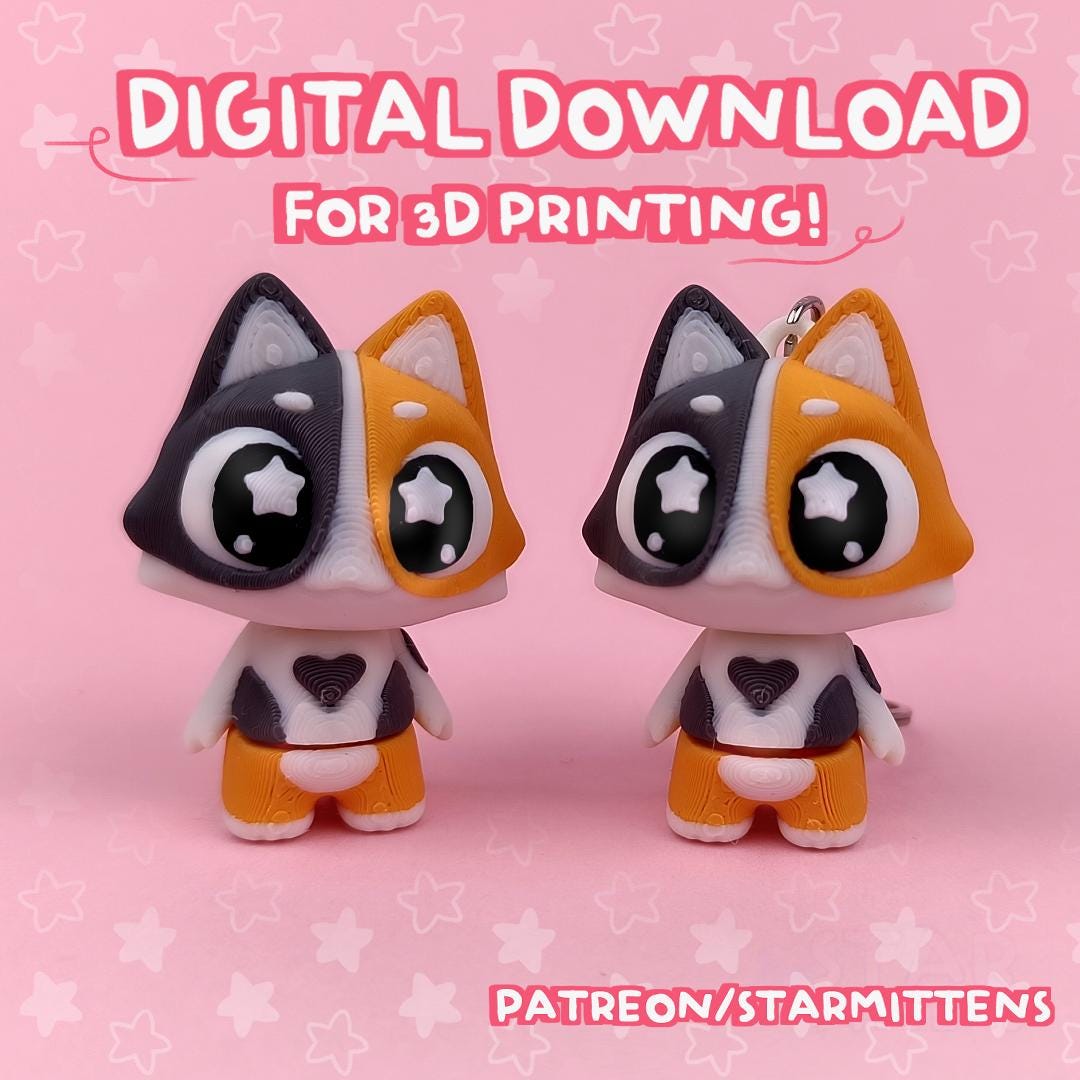 3D Printing Cat Figurine STL Pack (digital Download - Etsy