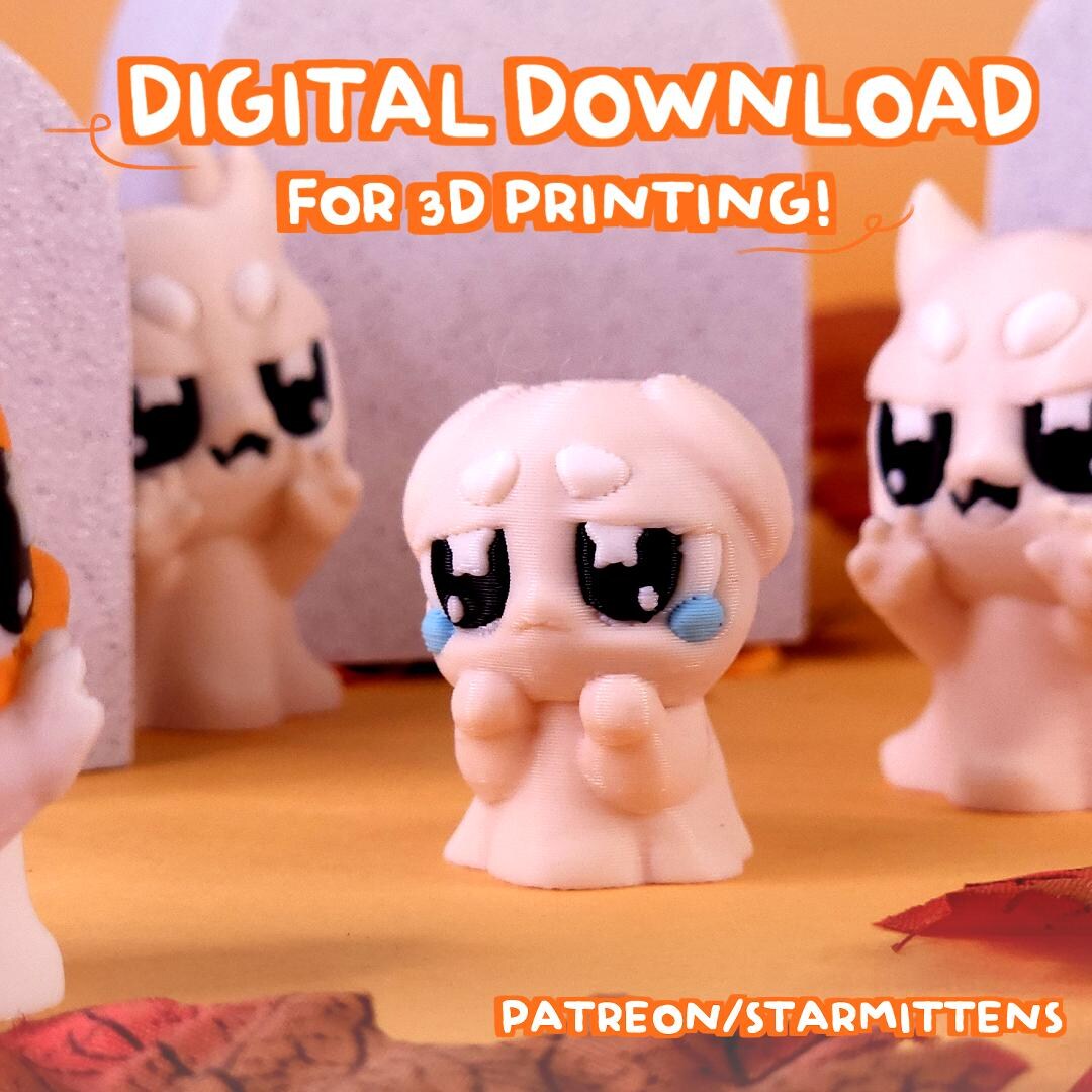 Cute Flexi Pet Ghosts STL & 3MF Files FOR 3D PRINTING. Print in Place ...