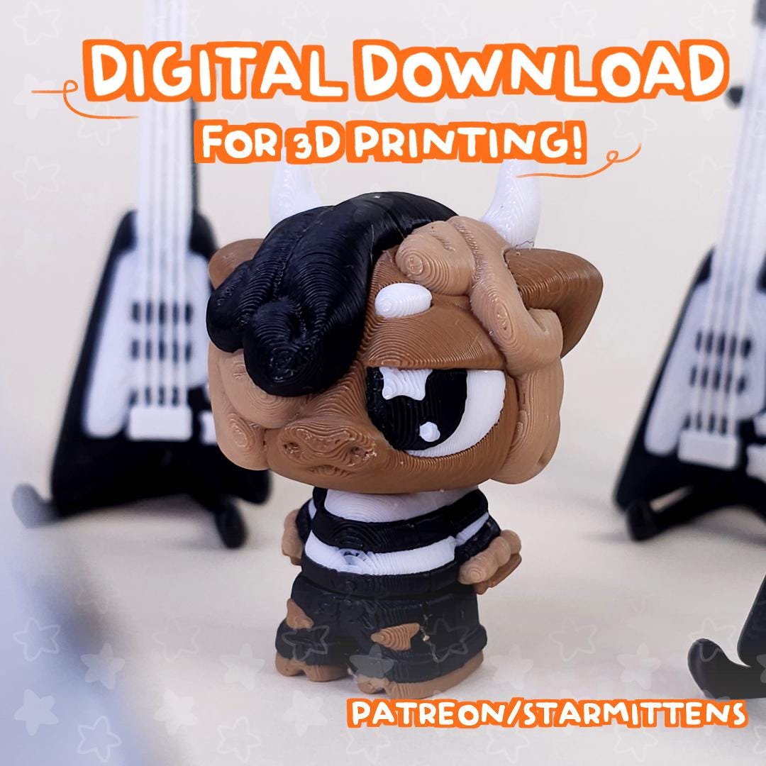 Flexi Emo Highland Cow STL File, 3D Print Model (digital Download) - Etsy