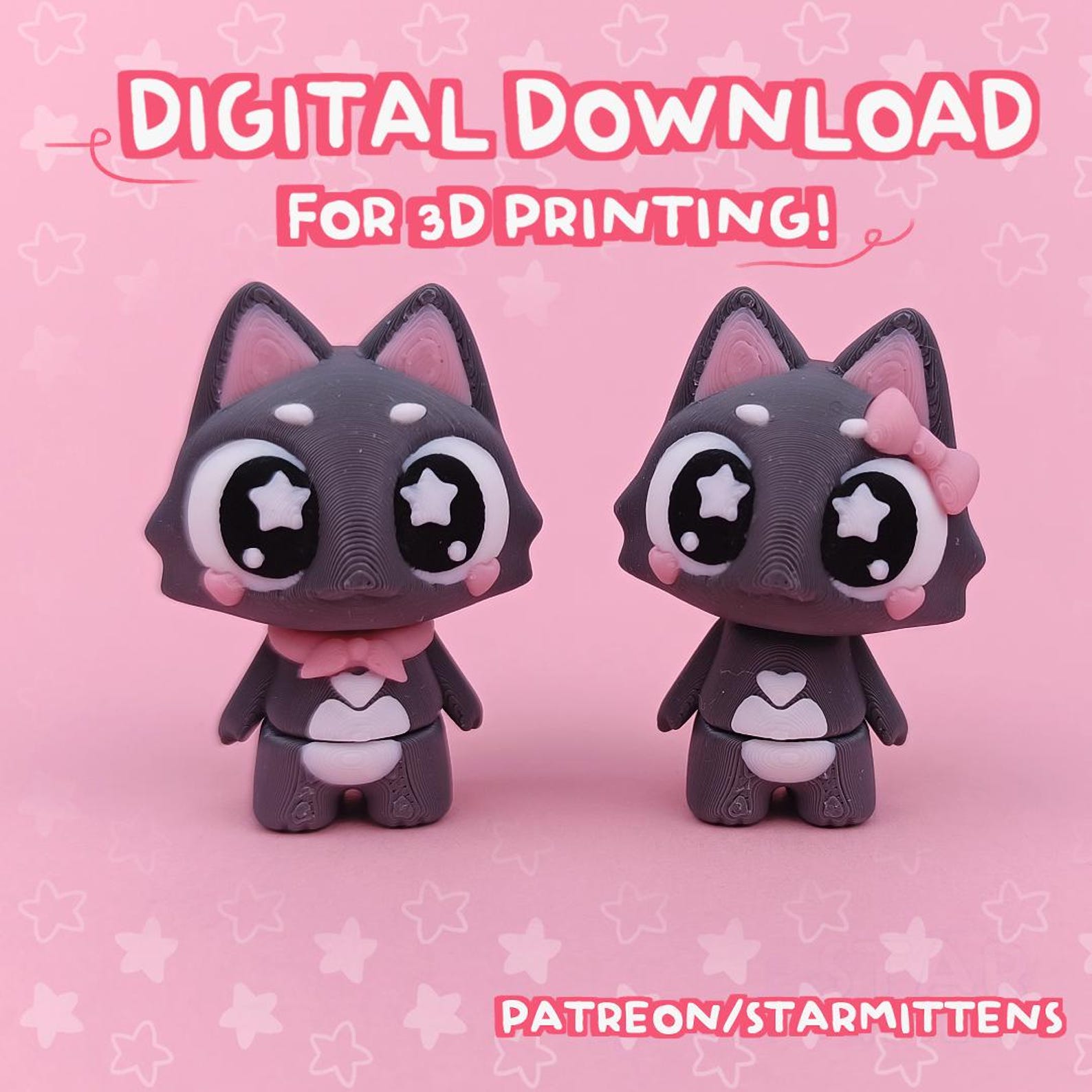 3D Printing Cat Figurine STL Pack (digital Download - Etsy