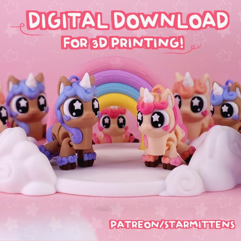 3D Printing Flexi Unicorn STL & 3MF Files (digital Download) - Etsy