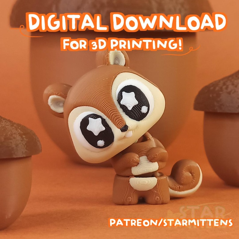 3D Printing File: Flexi Squirrel STL & 3MF (digital Download) - Etsy