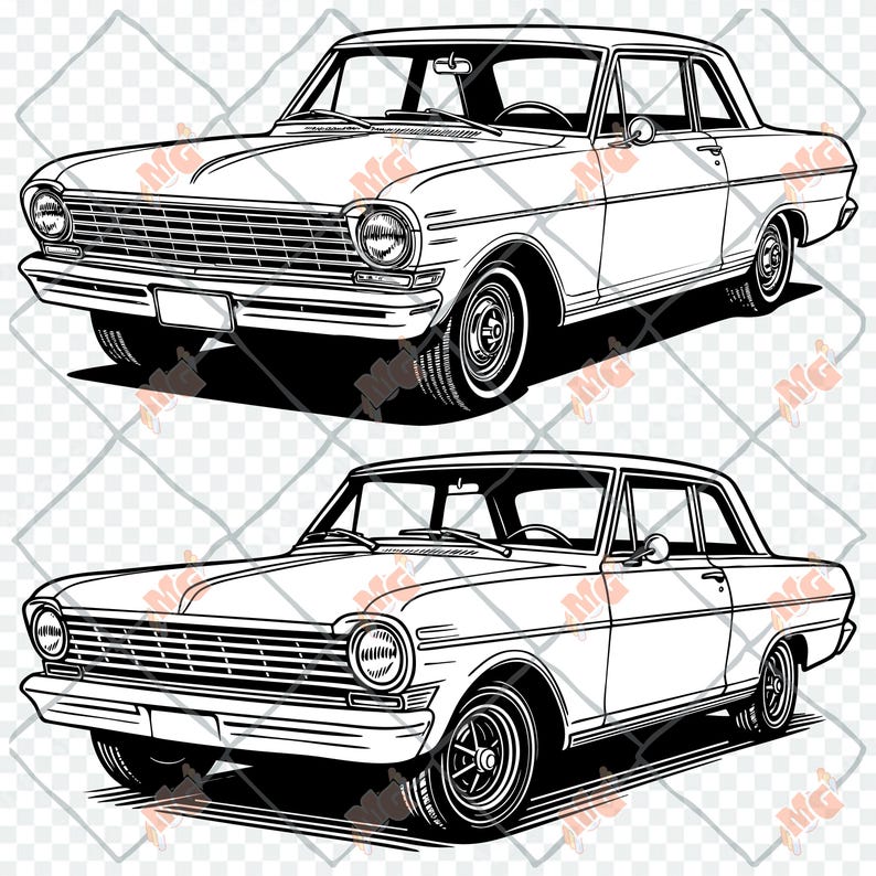 Chevy Nova SVG and PNG, Classic Car, 60's Chevrolet Nova, 1962 - 1969 ...