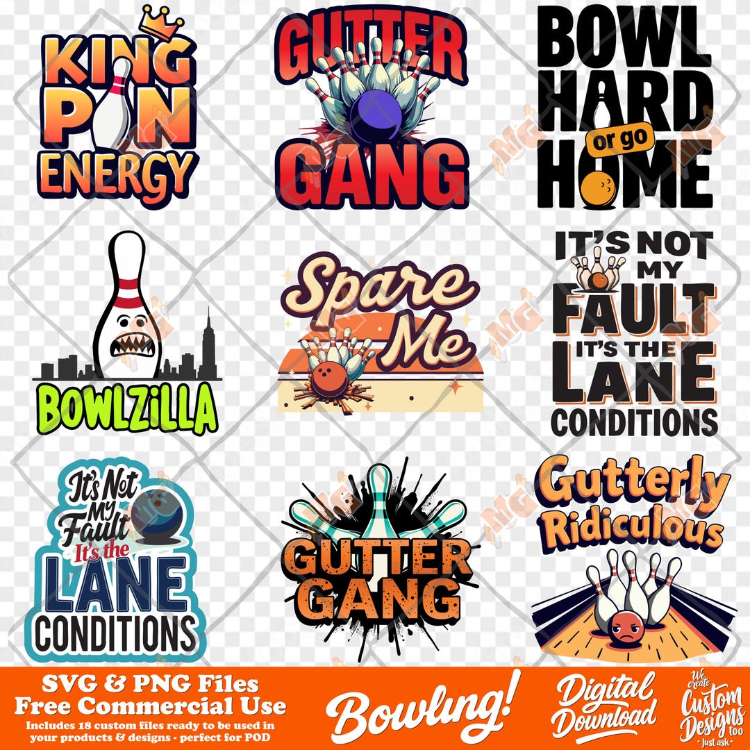 Bowling Svg Png Bundle, Bowler Svg Png Files Cricut, Free Commercial ...
