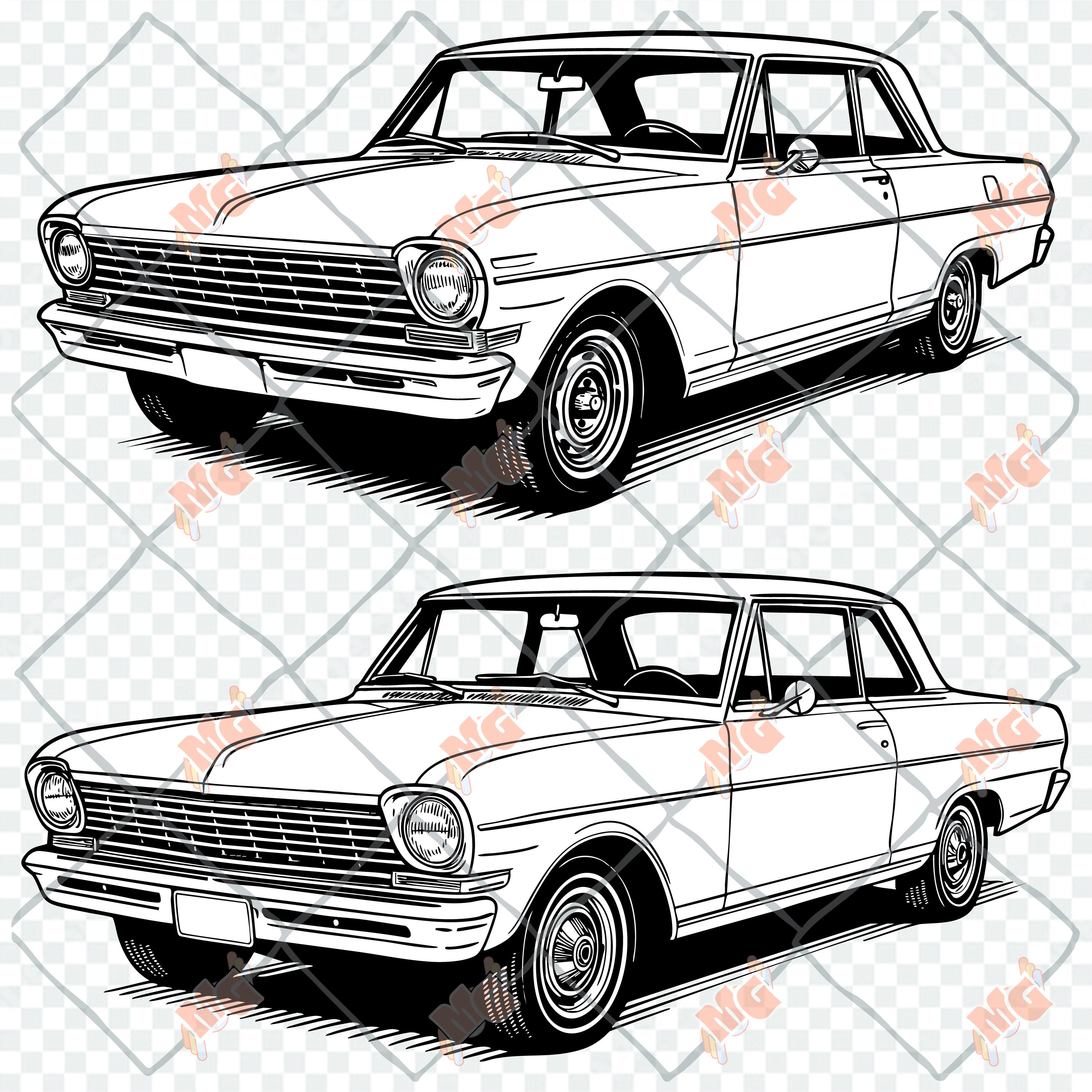 Chevy Nova SVG and PNG, Classic Car, 60's Chevrolet Nova, 1962 - 1969 ...