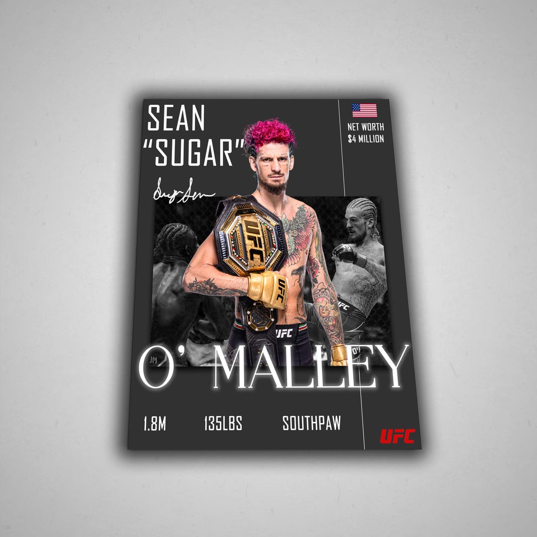 Sean O’malley Digital Poster – UFC Wall Art, Sugar Show Print, MMA ...