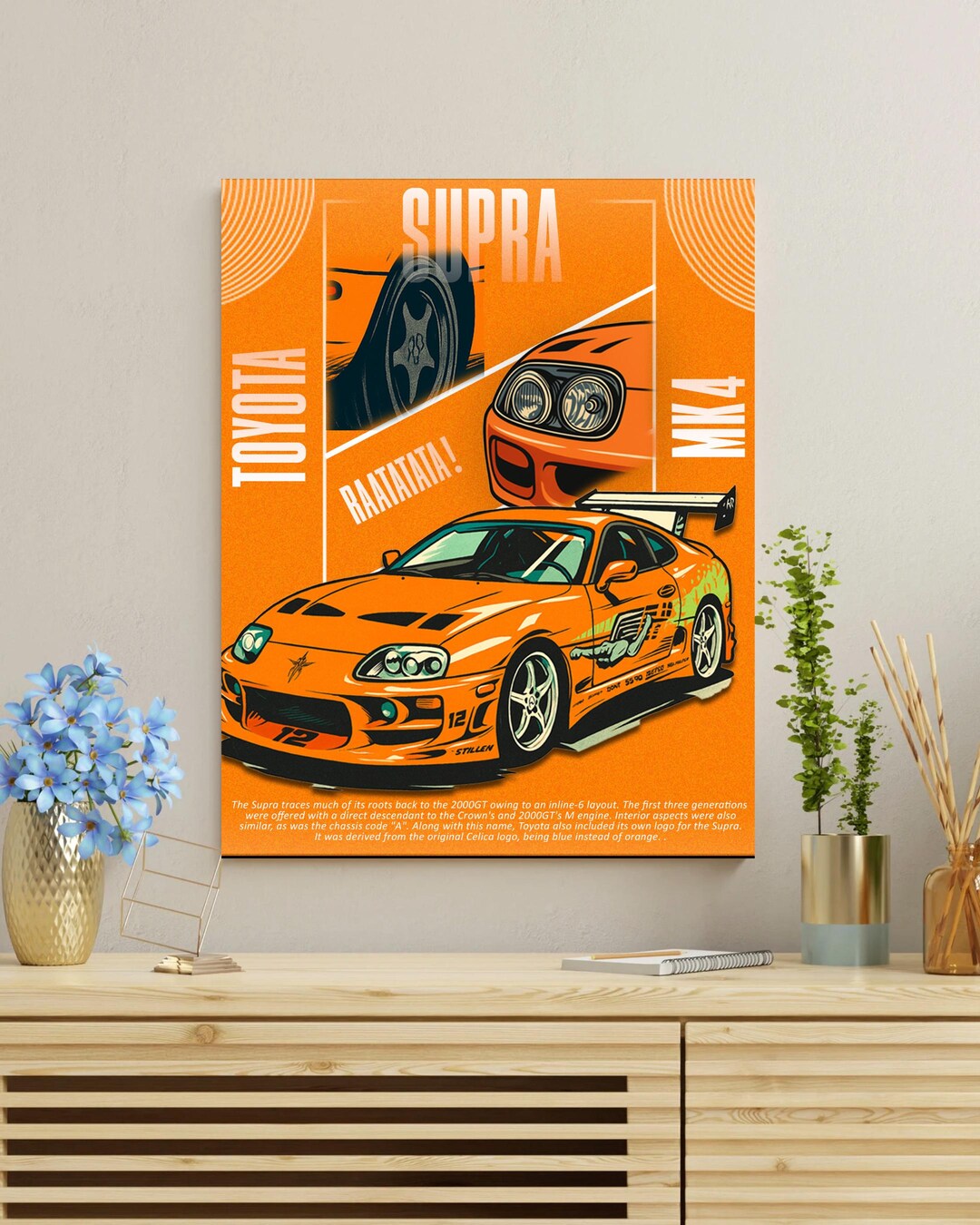 Toyota Supra MK4 Poster – JDM Sports Car Digital Wall Art, Classic Auto ...