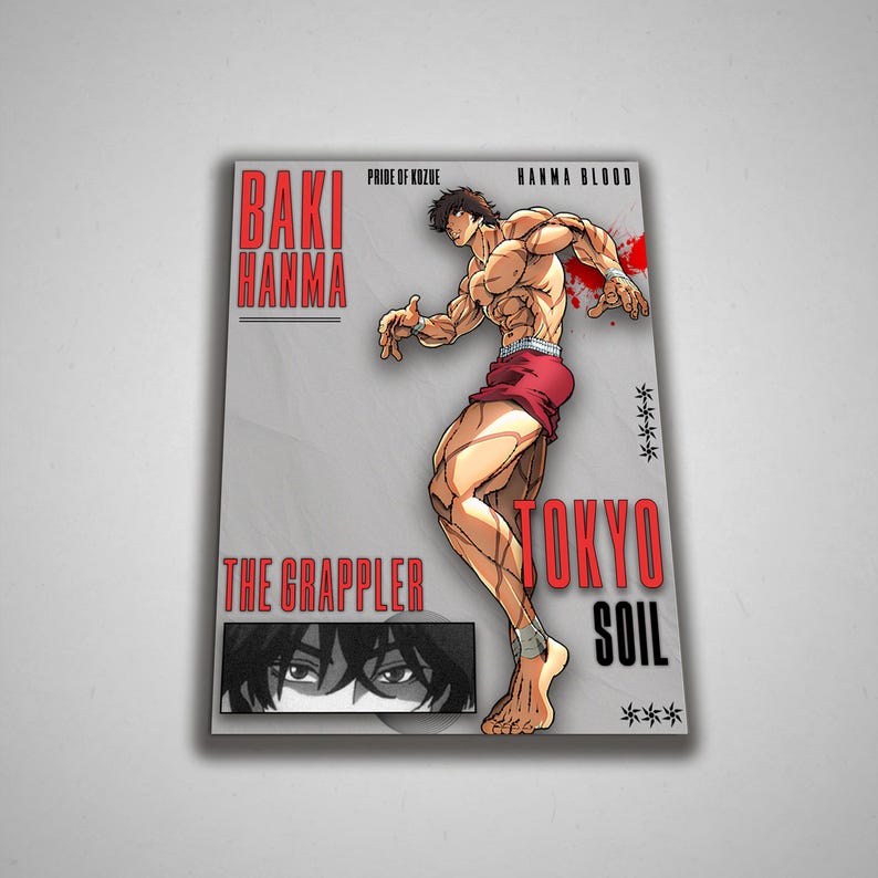 Baki Hanma Anime Poster – Digital Wall Art, Fight Anime Fans, High ...
