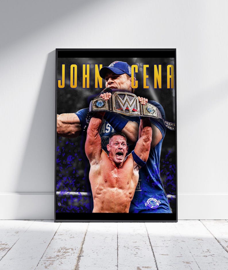 John Cena Wrestlemania Digital Poster – WWE Wall Art for Fans, Bedroom ...