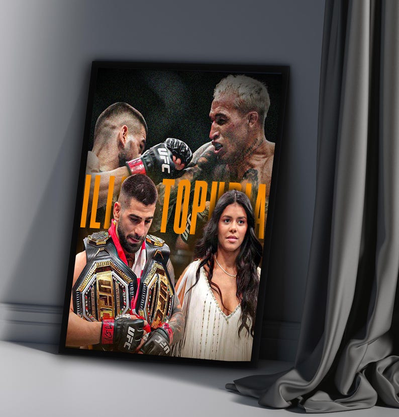 Póster de Ilia Topuria de la UFC, arte mural digital de MMA, impresión ...