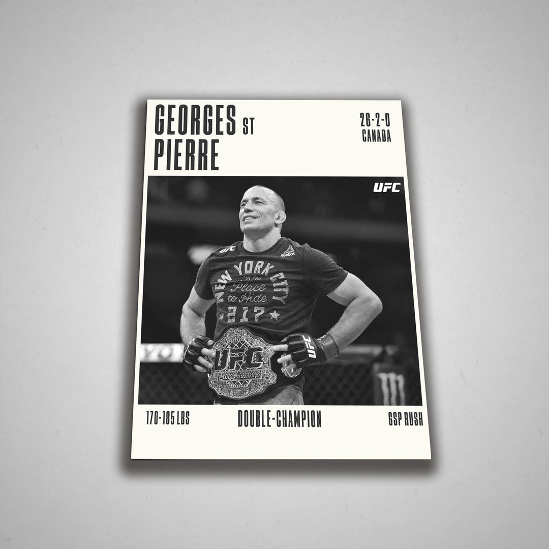 GSP Poster, Georges St Pierre Poster, UFC Wall Art, Fighting Poster ...