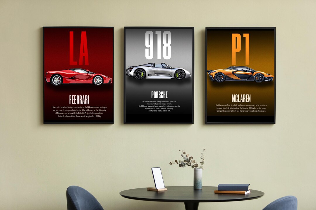Holy Trinity Hypercar Poster – Mclaren P1, Porsche 918 Spyder ...