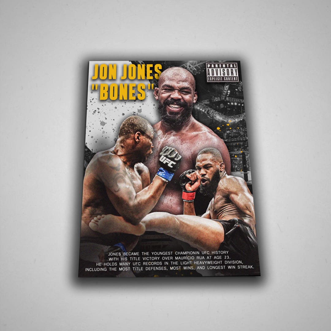 Jon Jones UFC Digital Poster – MMA Champion Wall Art, Bones Jones Print ...