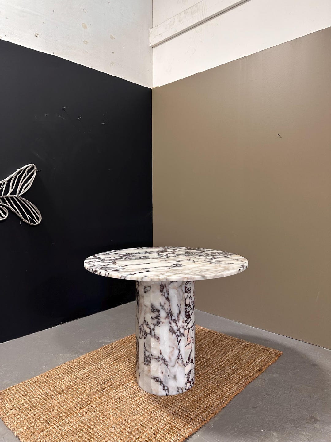 Calacatta Viola Marble Round Dining Table: Living Room Centerpiece - Etsy
