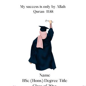 Personalised A4 Islamic Graduation Frame, Graduation Gift, Graduation ...