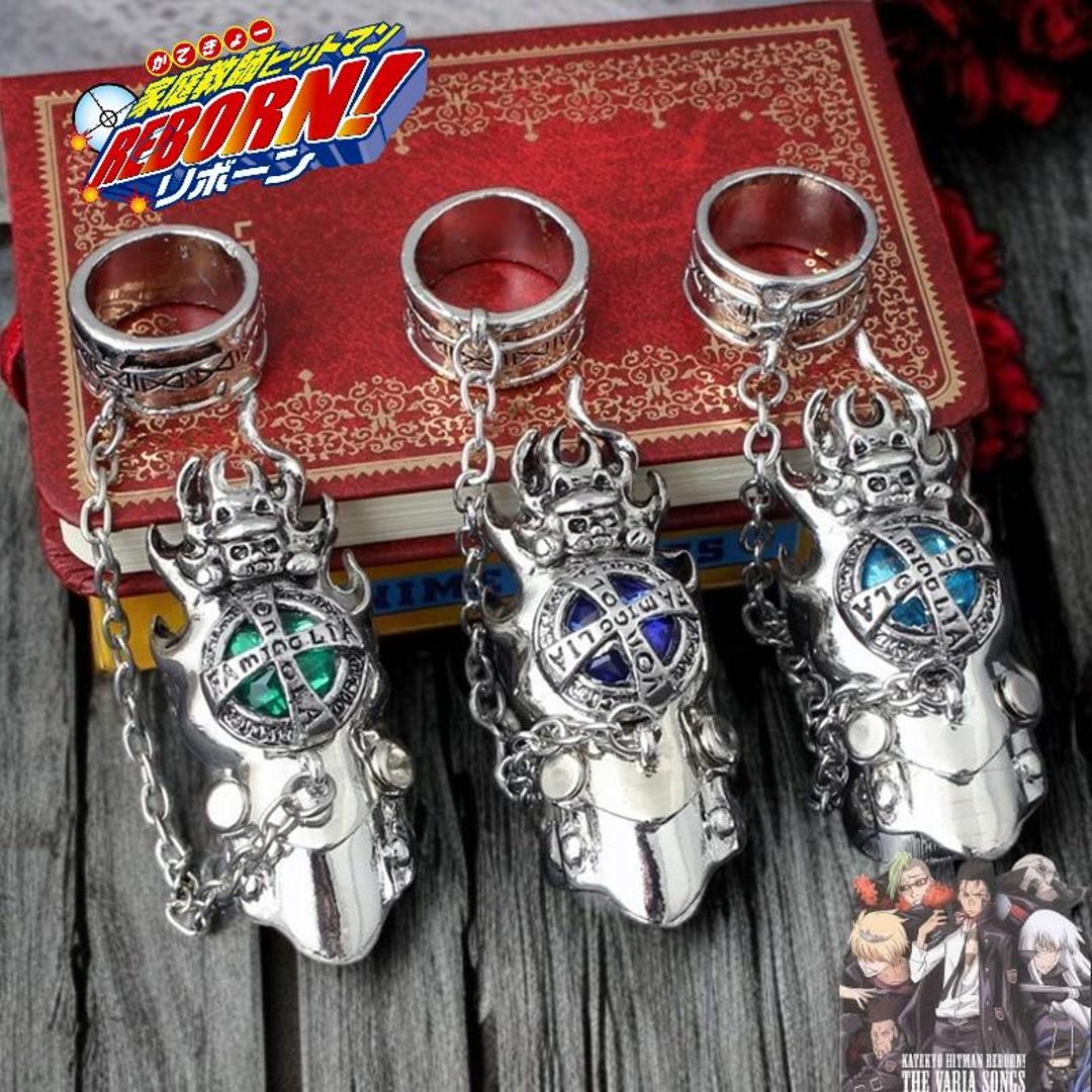Hitman Rebrn Joint Ring - Fashionable Anime Gemstone Revolving Ring ...