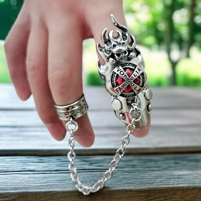 Hitman Rebrn Joint Ring - Fashionable Anime Gemstone Revolving Ring ...