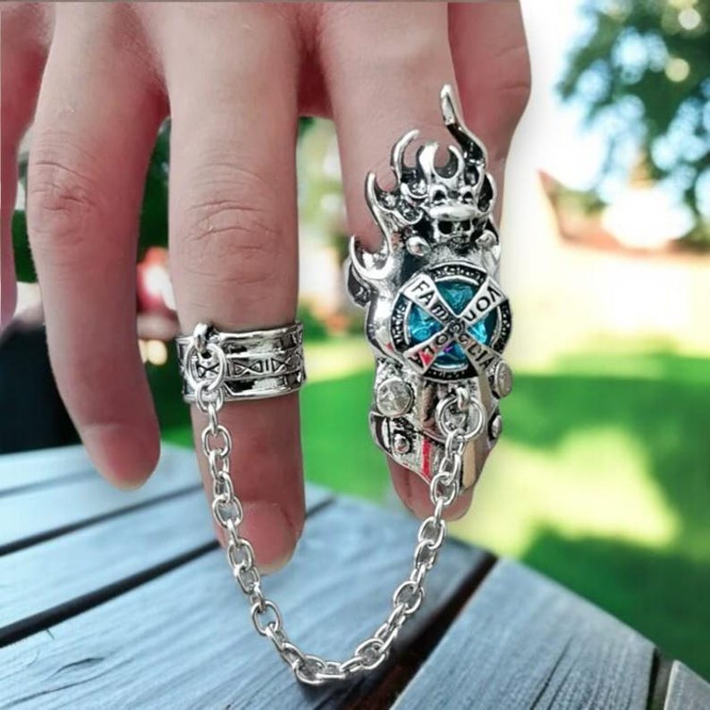 Hitman Rebrn Joint Ring - Fashionable Anime Gemstone Revolving Ring ...