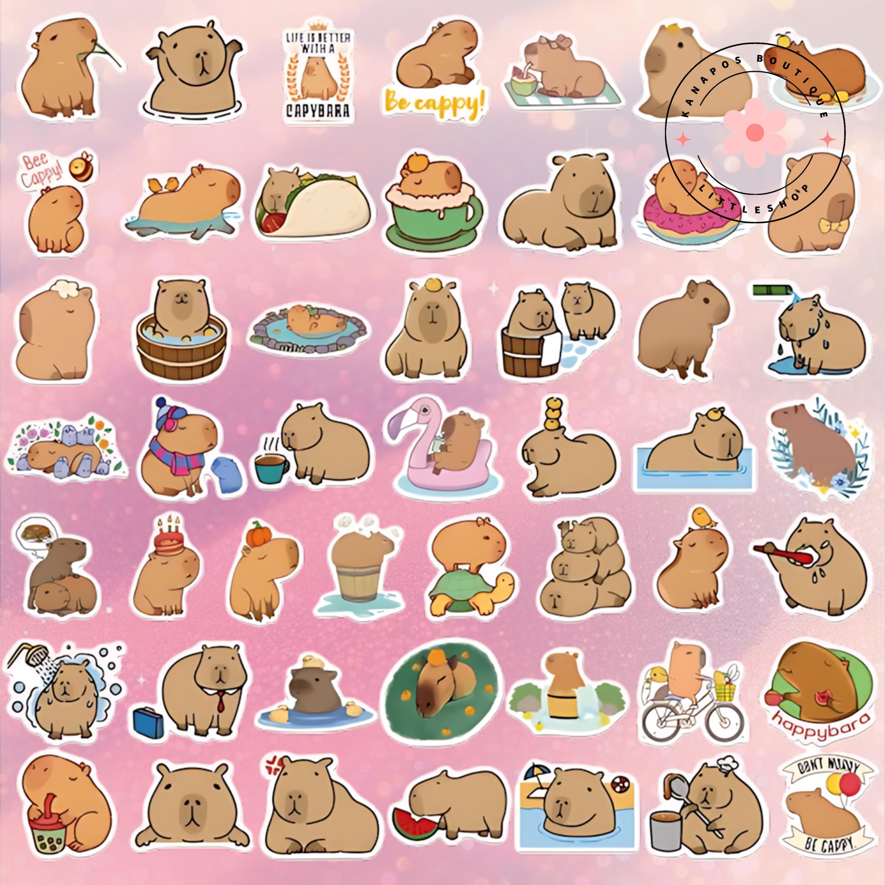 50PCS Cute Capybara Animals Cartoon Graffiti Stickers - DIY Phone ...