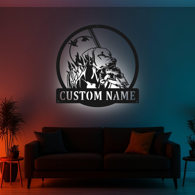 Custom Hunting Dog Name Sign With RGB LED Backlight - Etsy