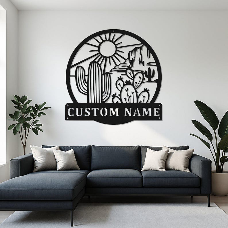Custom Cactus Metal Name Sign With RGB LED Glow - Etsy